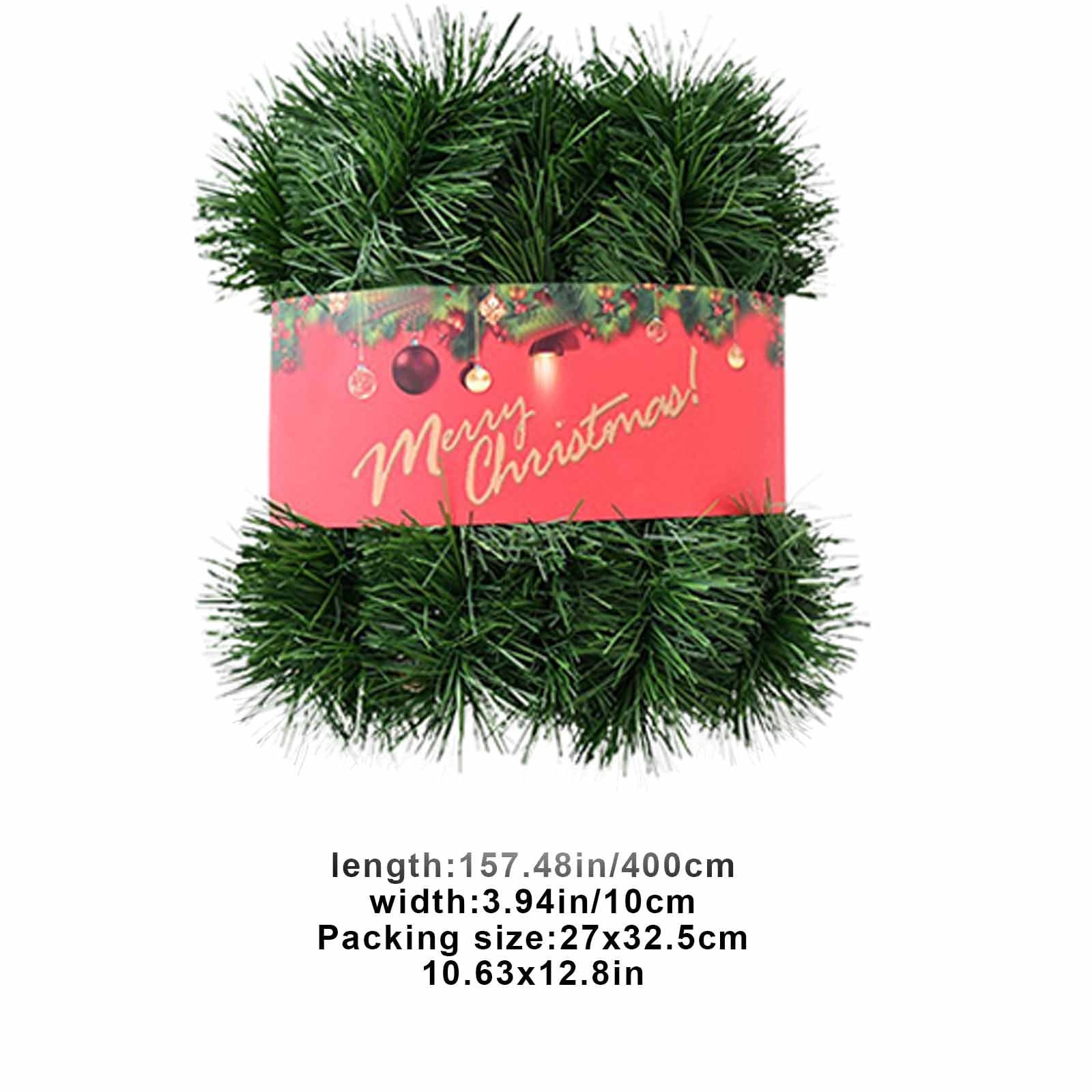 157in Pre-lit Christmas Green Garland Upgrade,Lighted Artificial ...