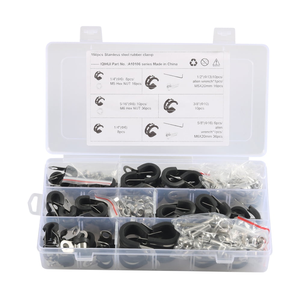 158 Pack Cushioned Insulated Pipe Wire Cable Clamps High Temperature ...