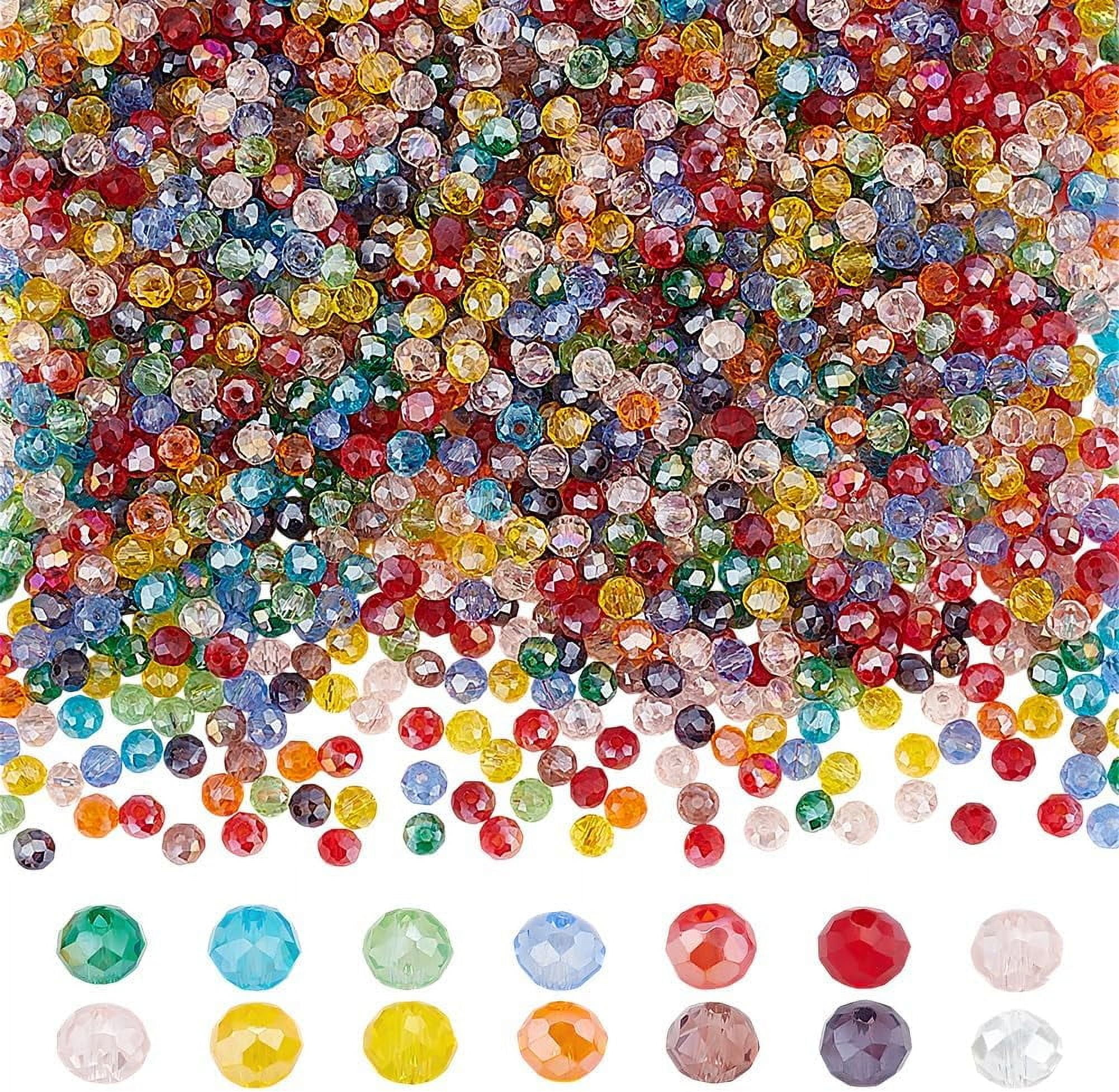 1582 Pcs 14 Colors Faceted Glass Crystal Beads 4mm Electroplate Glass ...
