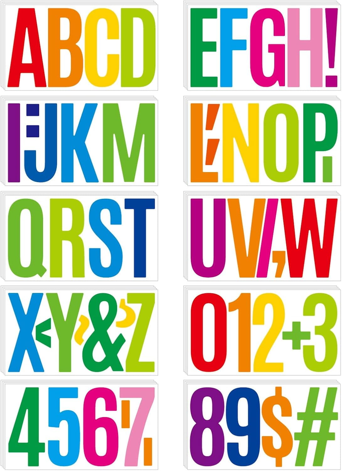 159 Pcs Waterproof 6" Large Vinyl Alphabet & Number Stickers - Self ...