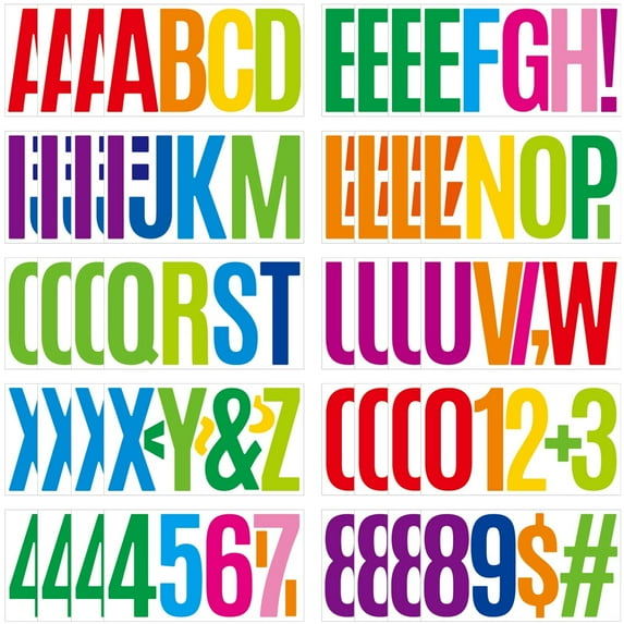159 Pcs Waterproof 6" Large Vinyl Alphabet & Number Stickers - Self ...