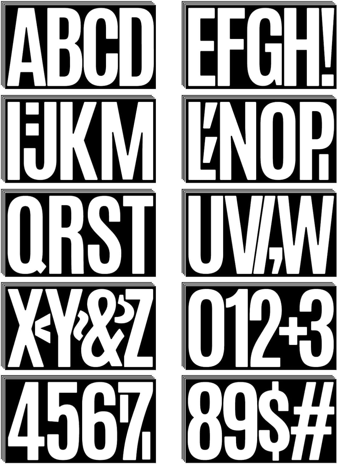 159 Pcs Waterproof 6" Large Vinyl Alphabet & Number Stickers - Self ...