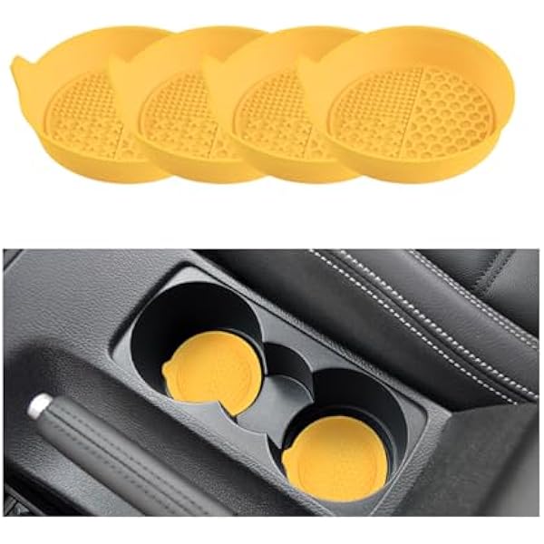 1590 4PCS Car Cup Holder Coaster, Silicone Anti-Slip Vehicle Insert ...