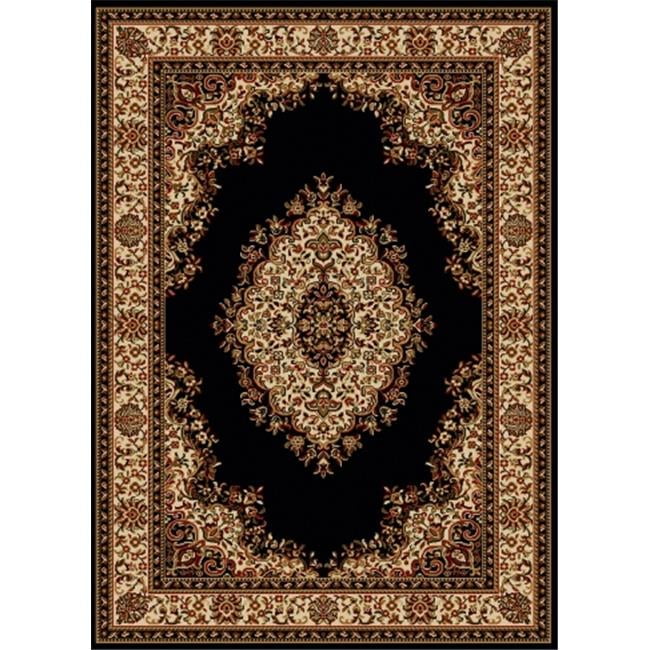 1595-1212-BLACK Como Rectangular Black Traditional Italy Area Rug, 7 ft ...