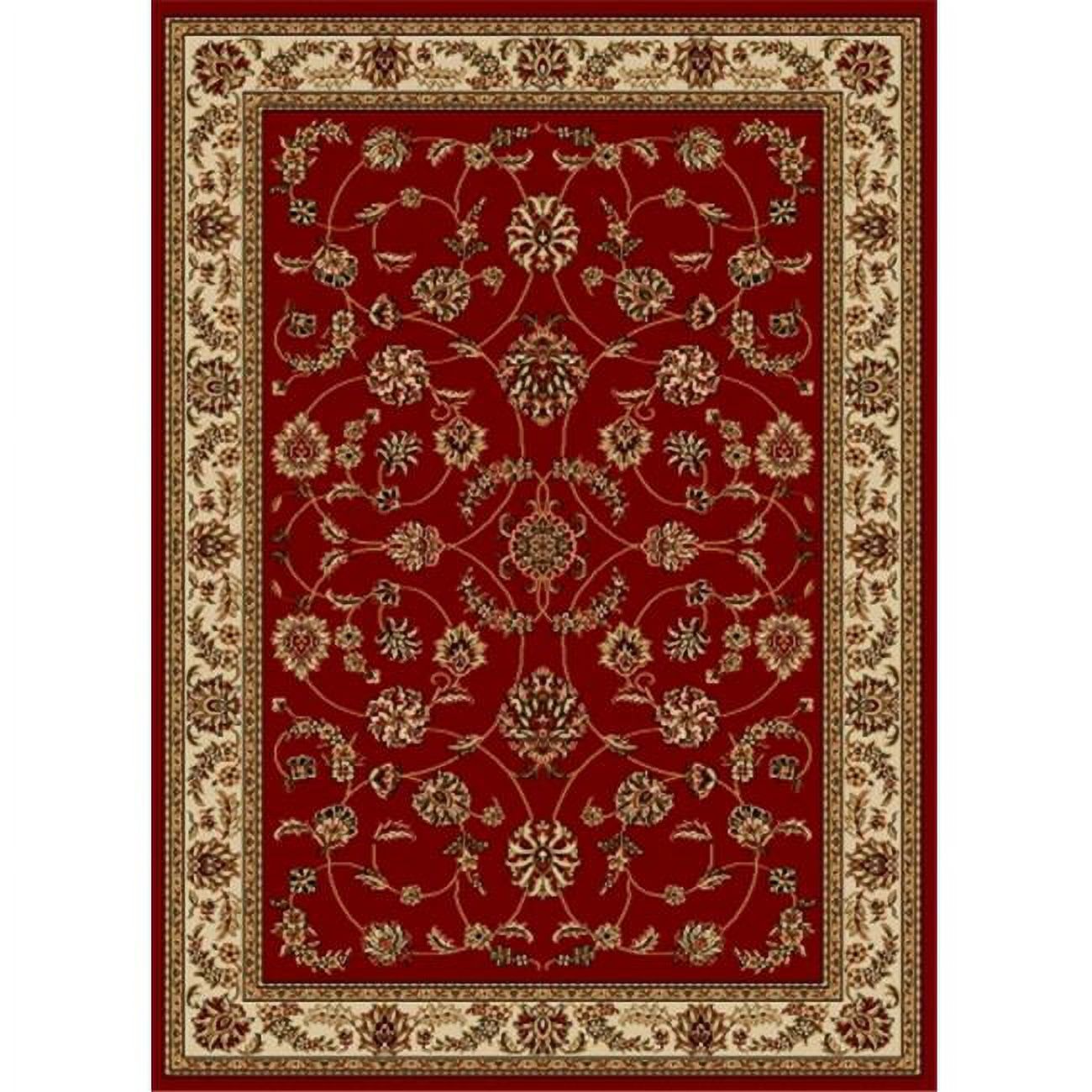 1596-1336-RED Como Rectangular Red Traditional Italy Area Rug, 8 ft. W ...