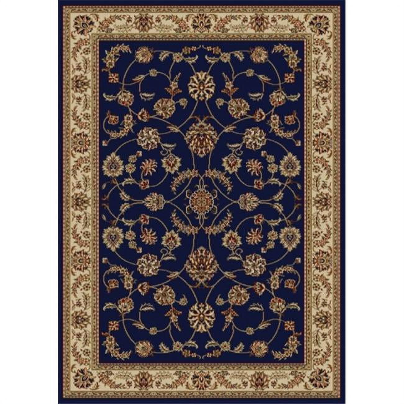 1596-1352-NAVY Como Rectangular Navy Blue Traditional Italy Area Rug, 7 ...