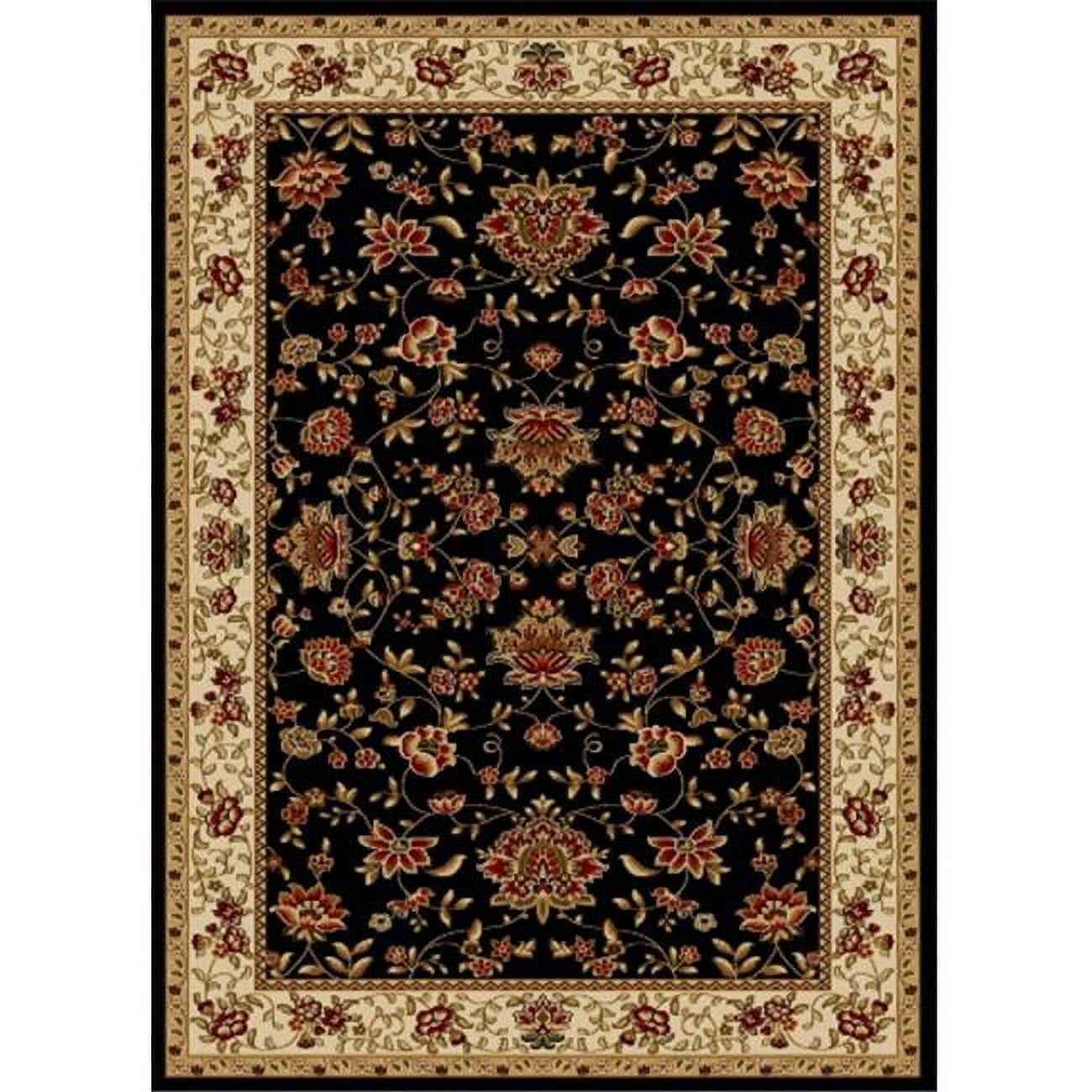 1597-1413-BLACK Como Rectangular Black Traditional Italy Area Rug, 9 ft ...