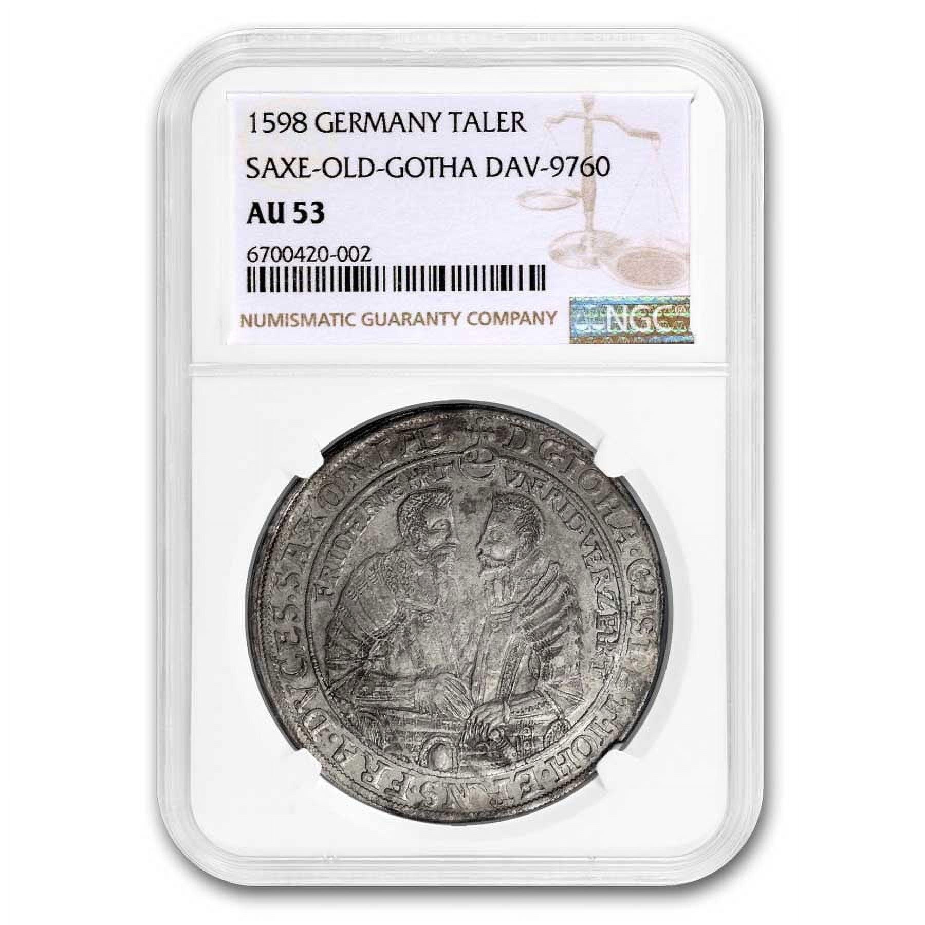 1598 HB Germany Silver Taler Sax-Old-Gotha AU-53 NGC - Walmart.com