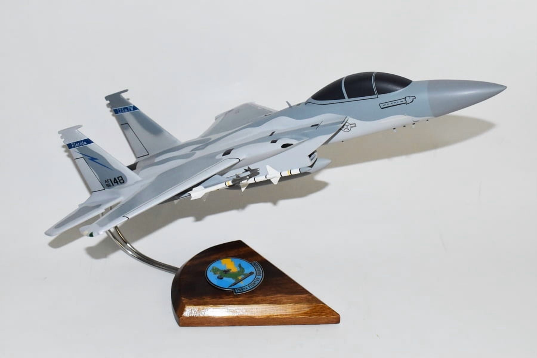 159th Fighter Squadron F-15 Model, 1/42nd (18") Scale, Mahogany ...