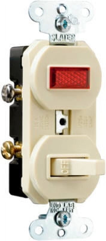 15A 120/125V Ivory Single Pole Switch & Pilot Light Duplex UL, Each ...