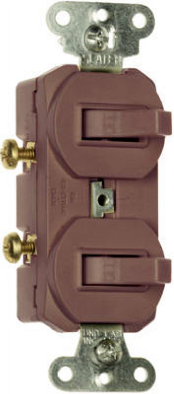 15A 120/277V Brown Grounding 2 Single Pole Switches Duplex UL, Each ...