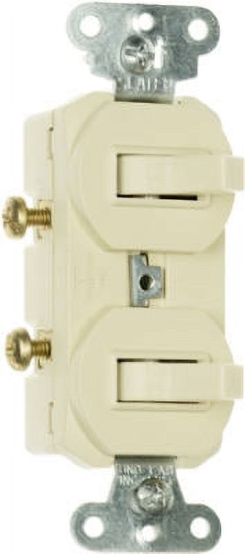 15A, 120/277V, Ivory, Grounding, 2 Single Pole Switches, UL, 2 Devices ...
