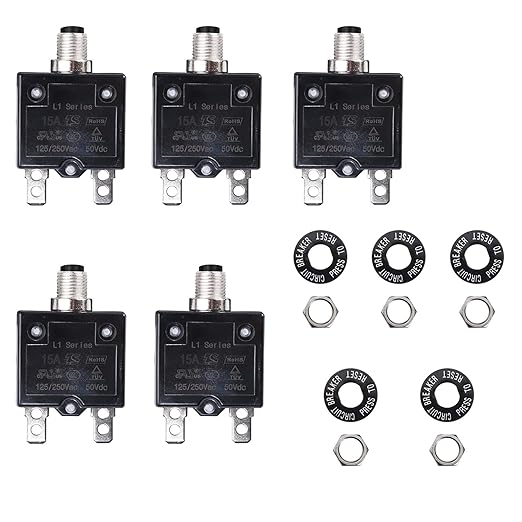 15A 125-250V AC 50V DC Push Button Circuit Breaker L1 Series Manual ...