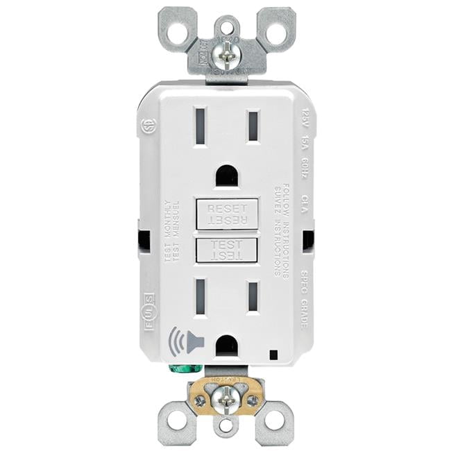 15A - 125V 5-15R Audible GFCI Receptacle - White - Walmart.com