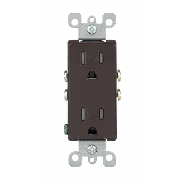 15A, 125V Decora Duplex 5-15R Brown Outlet - Walmart.com
