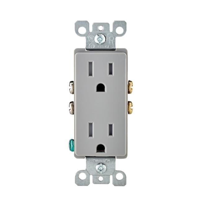 15A 125V Decora Duplex Outlet - 5-15R, Light Gray - Walmart.com