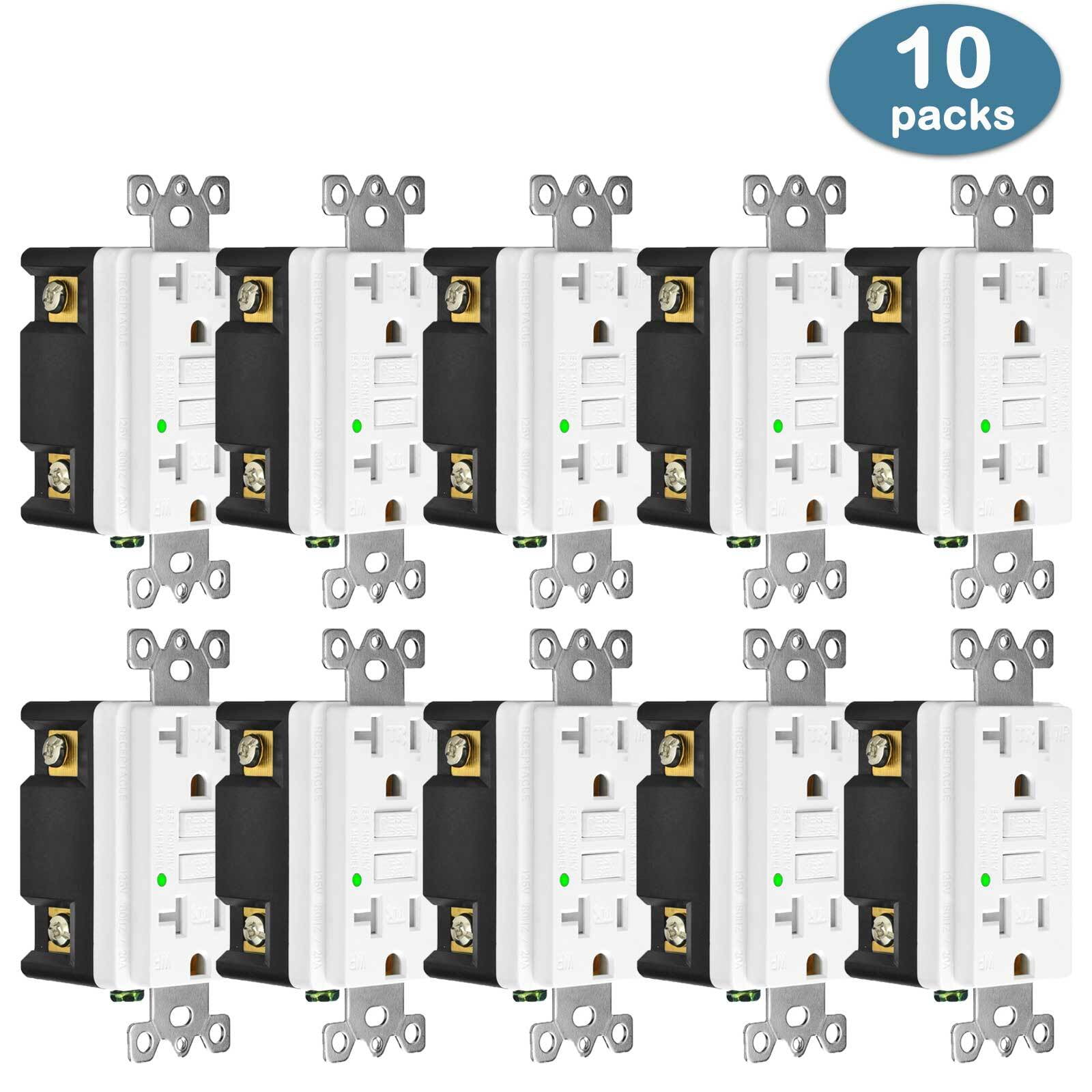 15A/125V GFCI Outlets Tamper Resistant WR Decor Receptacles plate ...