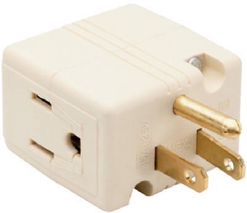 15A 125V Ivory Grounded Triple Cube Adapter NEMA 5-15R, Each - Walmart.com