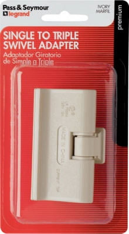 15A 125V Ivory Swivel Triple Adapter 2 Wire Polarized NEMA 1-15R, Each ...