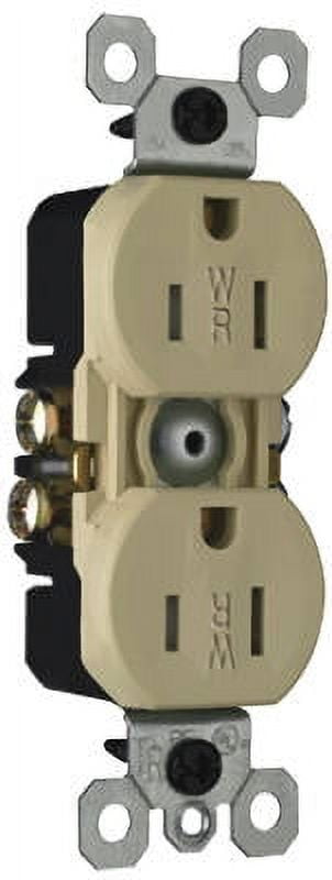 15A 125V Ivory Weather Resistant & Tamper Resistant Duplex Receptac ...