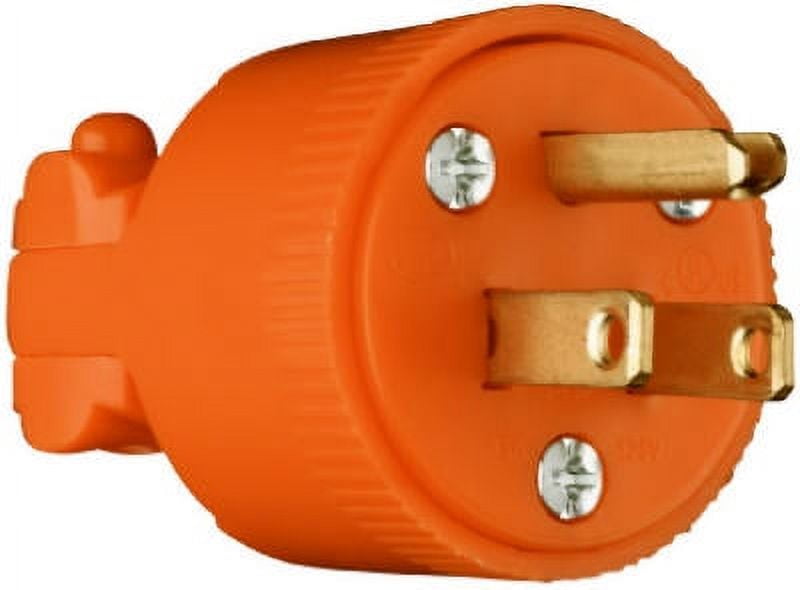 15A 125V Orange Residential Heavy Duty Vinyl Construction Plug, Each ...