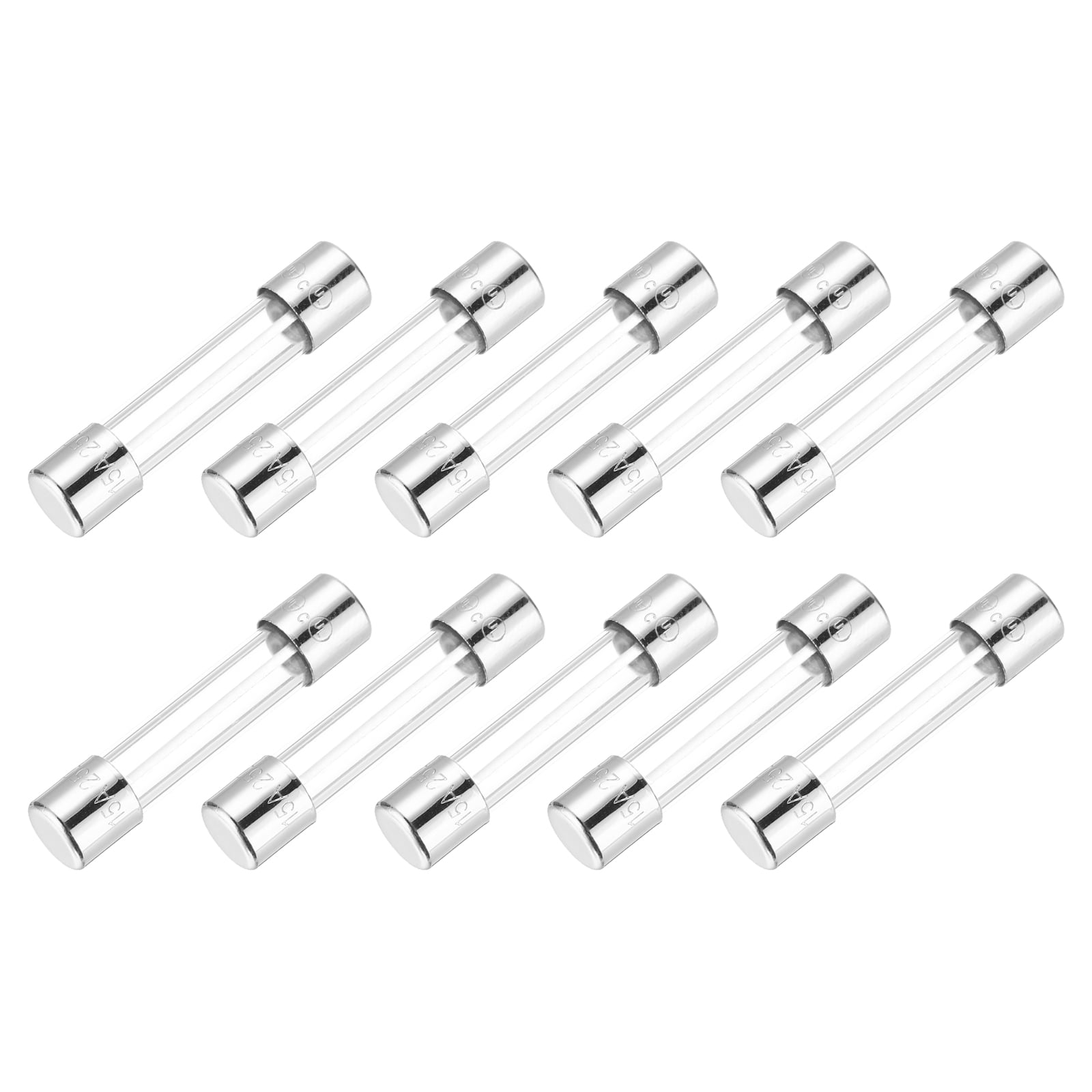 Uxcell 15A 250V Glass Fuses 6x30mm Time Delay Fuses Slow Blow Fuses ...