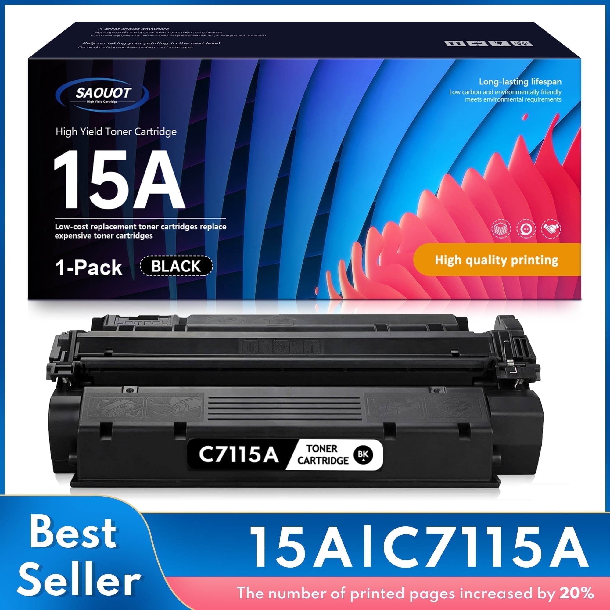 15A (C7115A) Black Toner Cartridge | Compatible for HP 15A 1000 1005 ...
