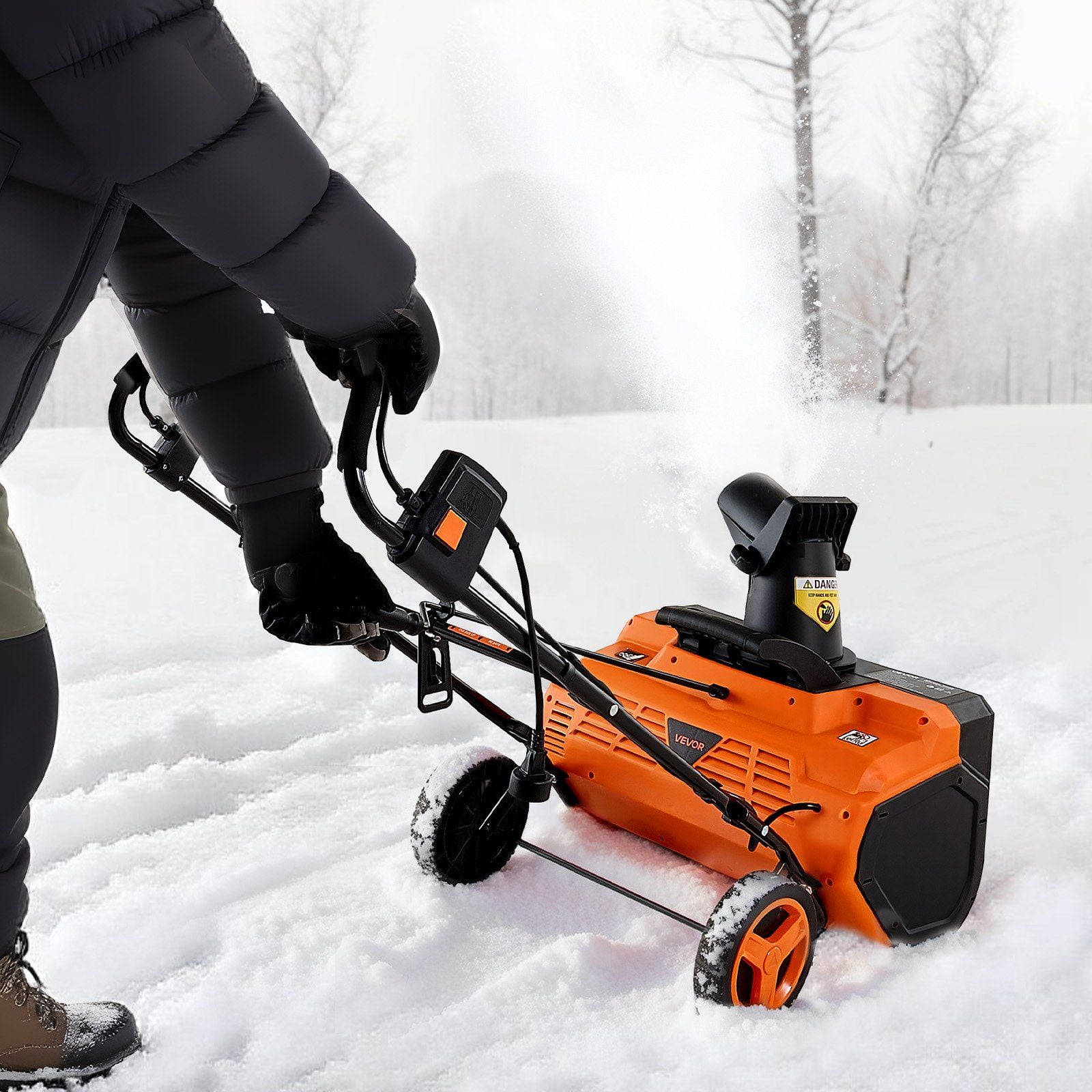 15A Corded 23-Inch Electric Snow Blower with LED Lights & Rotating ...