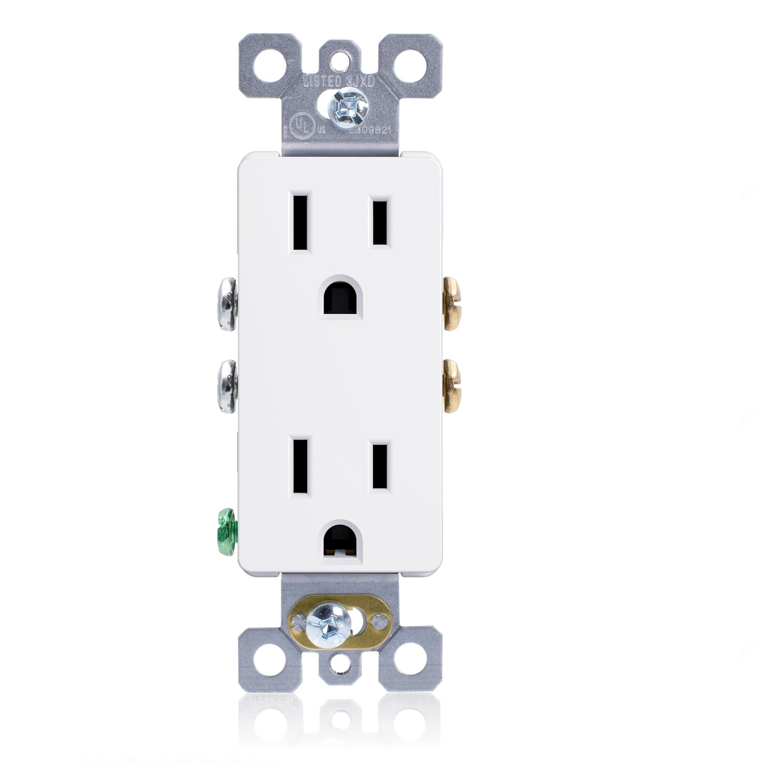 Hyper Tough Duplex 15 Amp 125 Volt Residential Grade Self Grounding ...