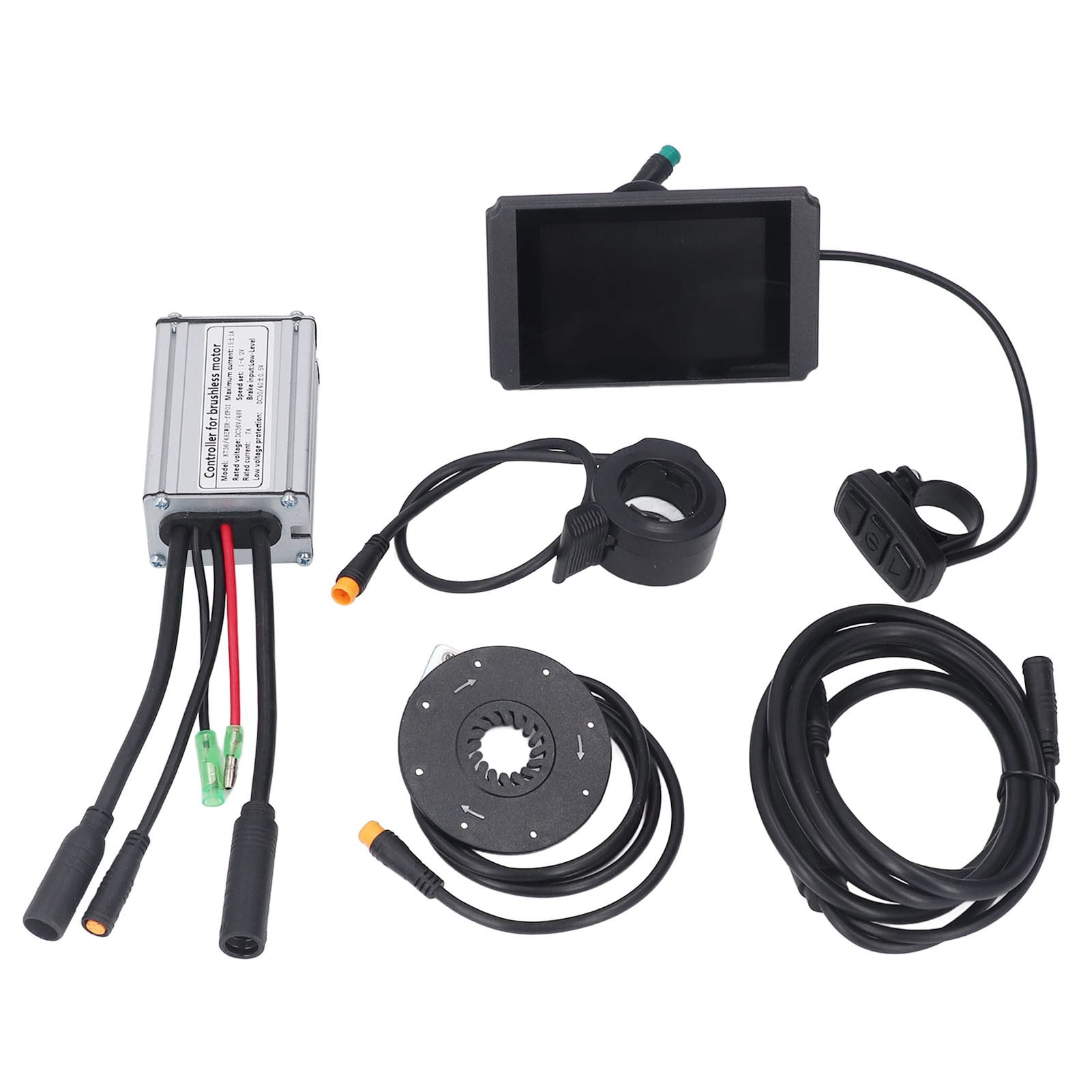 15A Electric Bike Controller Kit Waterproof LCD8H Meter Bicycle Conversion Kit with 1 to 2 Wire ...