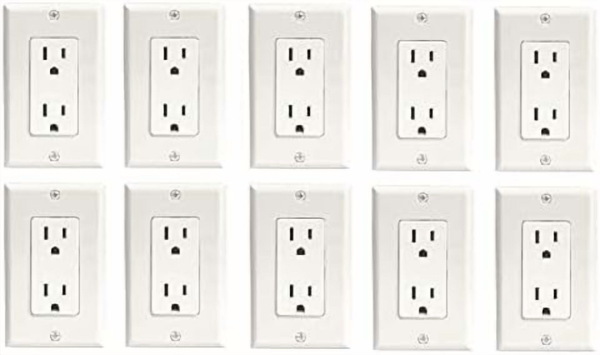 15A Electrical Duplex Receptacle Wall Outlet Plate 1 Gang Decorative ...