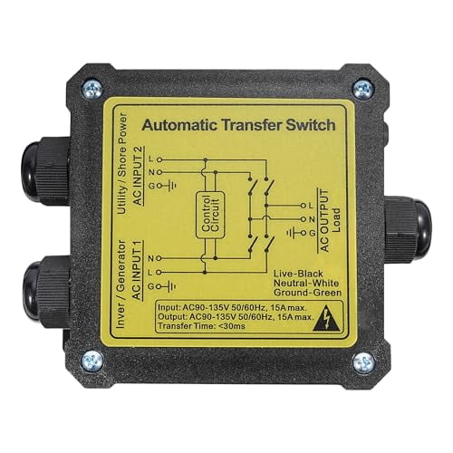 15Amp Automatic Transfer Switch,120V ATS Auto Transfer Switch for RV ...
