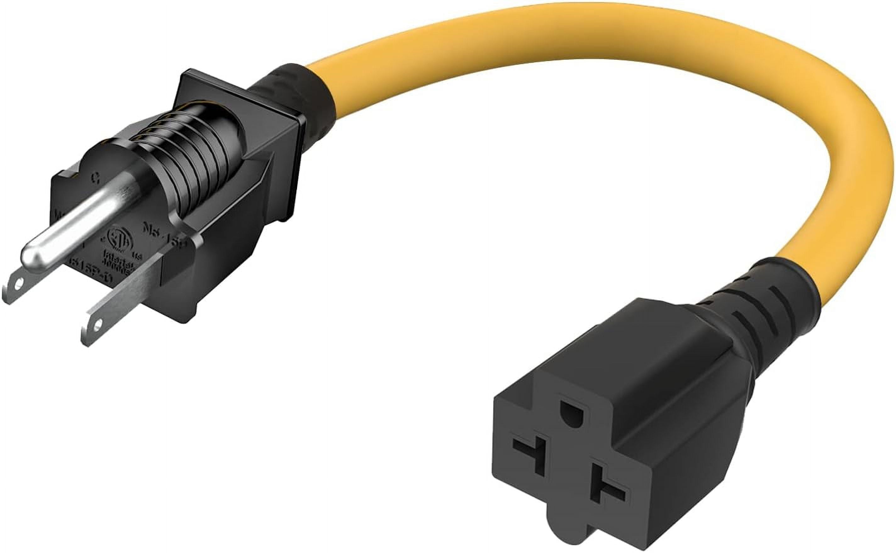 M1A2 15Amp to 20Amp Plug Adapter, NEMA 5-15P to 5-15R/5-20R (125V) and ...