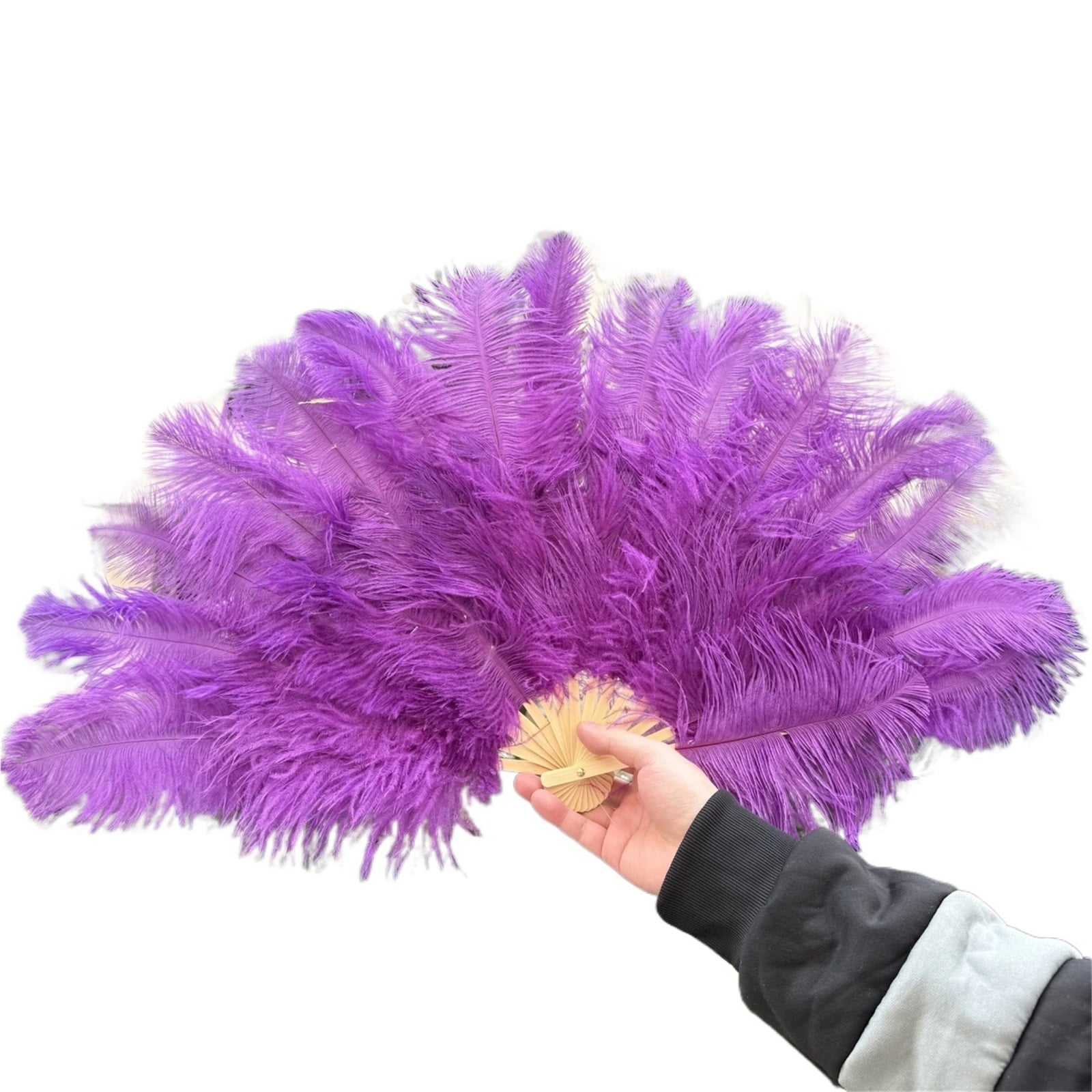 Ostrich Feather Fan 70cmx40cm Hand Held Fold Ostrich Feather Fan For ...
