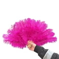 15Bone Ostrich Feather Fan 70CM Handheld Folding Plumes Fan For Party ...