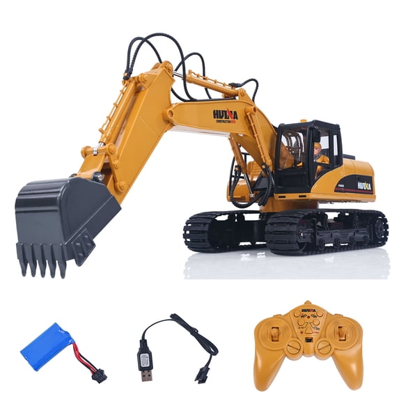 15CH 2.4Ghz HUINA 1/14 RC Electric Excavator 1535 Remote Control Digger ...