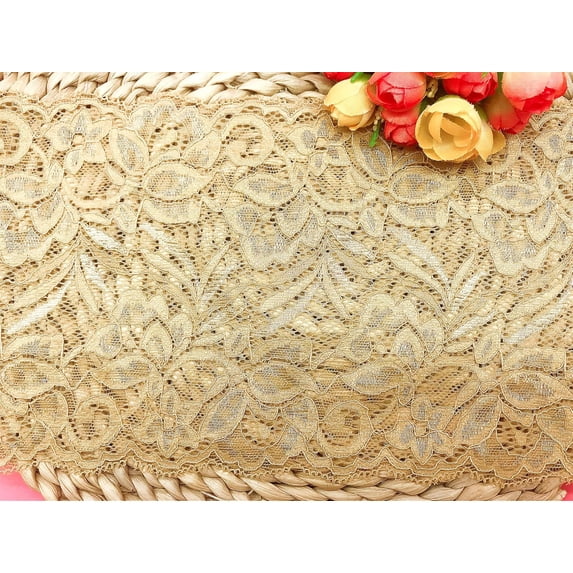 15CM Width Europe Floral Pattern Elastic Nylon Lace Trim,Curtain ...