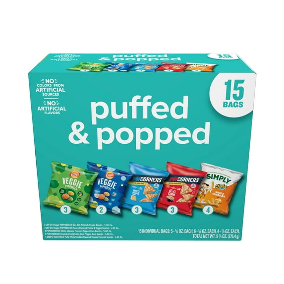 Frito-Lay, Snacks Puffed & Popped Mix Variety Packs, 9.75 Oz, 15 Count ...