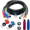 15FT Air Line Hose Kits, 3 in 1 Air Line for Tractor Trailer, 7 Way ABS ...