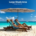 15FT Double Canopy Patio Umbrella, Large Rectangular Sun Shade for ...