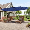 15FT Double Sided Patio Umbrella with Base, Rectangular Outdoor Sun ...