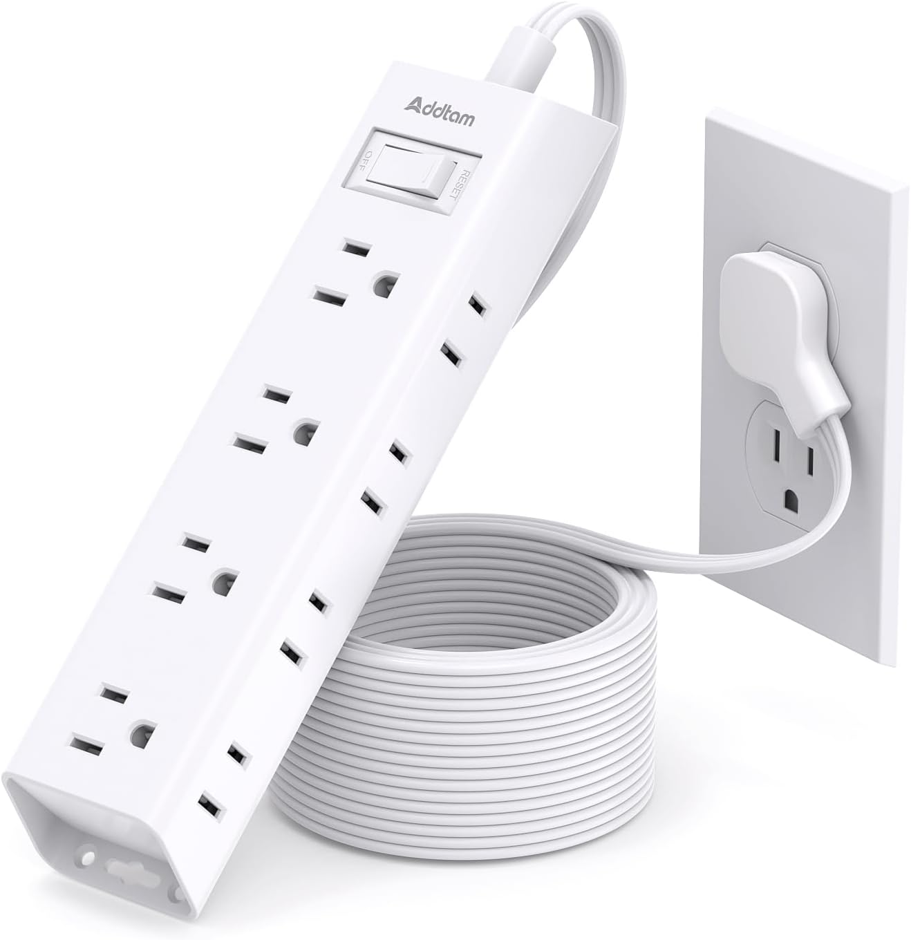 15FT Extension Cord - Surge Protector Power Strip, 12 Widely Multiple ...