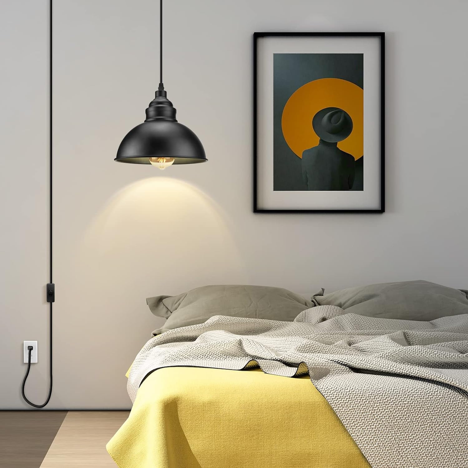 15FT Hanging Lights with Plug in Cord, On/Off Switch, Industrial ...