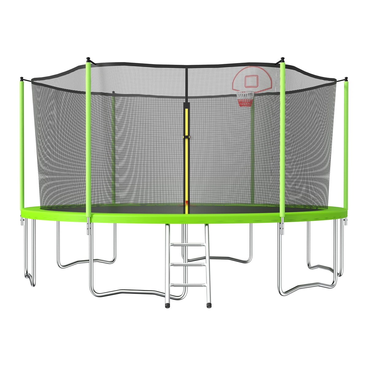 15FT Kids Trampoline, Recreational Trampolines with Safety Enclosure ...