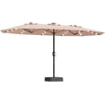 15FT Large Patio Umbrella with Solar Lights, Outdoor Double-Side ...
