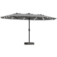 15FT Large Patio Umbrella with 36 Solar LED Lights, Outdoor Double ...