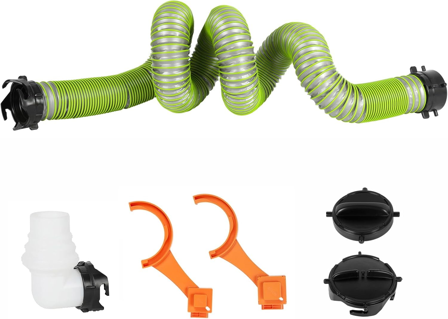 15FT RV Sewer Hose, Extreme Heavy Duty TPE for Abrasion Resistance and Crush Protection, Camper ...