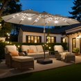 15FT Rectangle Patio Umbrella with Base Included, Windproof Heavy Duty ...