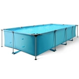 Naipo 15FT Rectangular Metal Frame Above Ground Swimming Pool, Durable ...