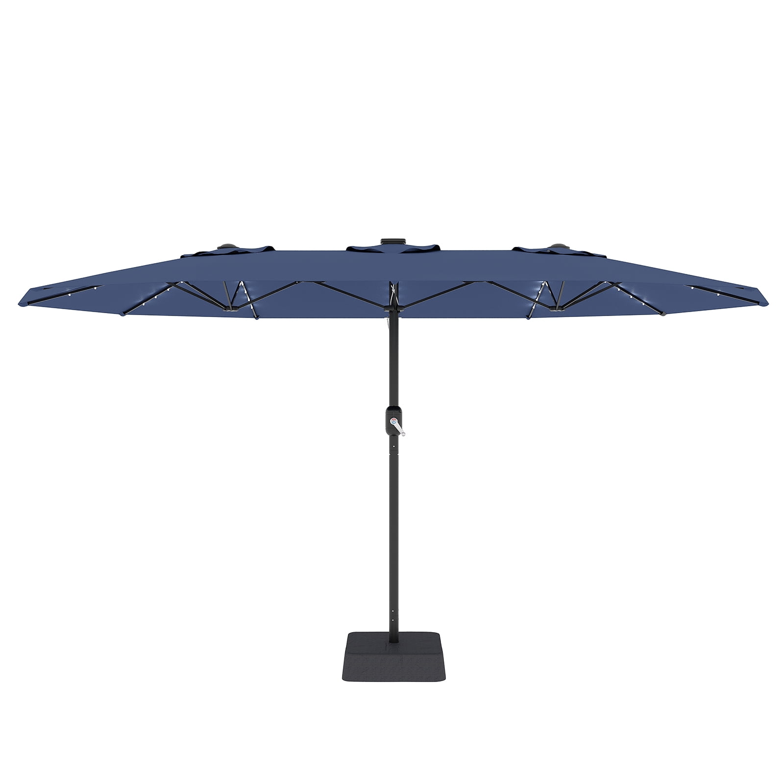 15FT Rectangular Patio Umbrella with Base and 48 Solar LED Lights,Heavy ...
